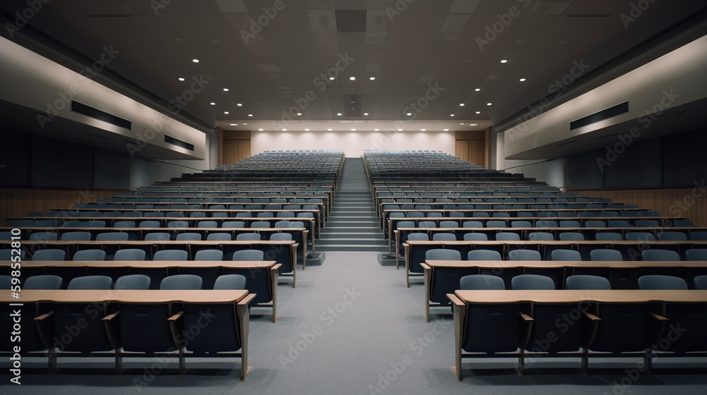 Illustration of spacious hall for lectures and presentations. Big ...