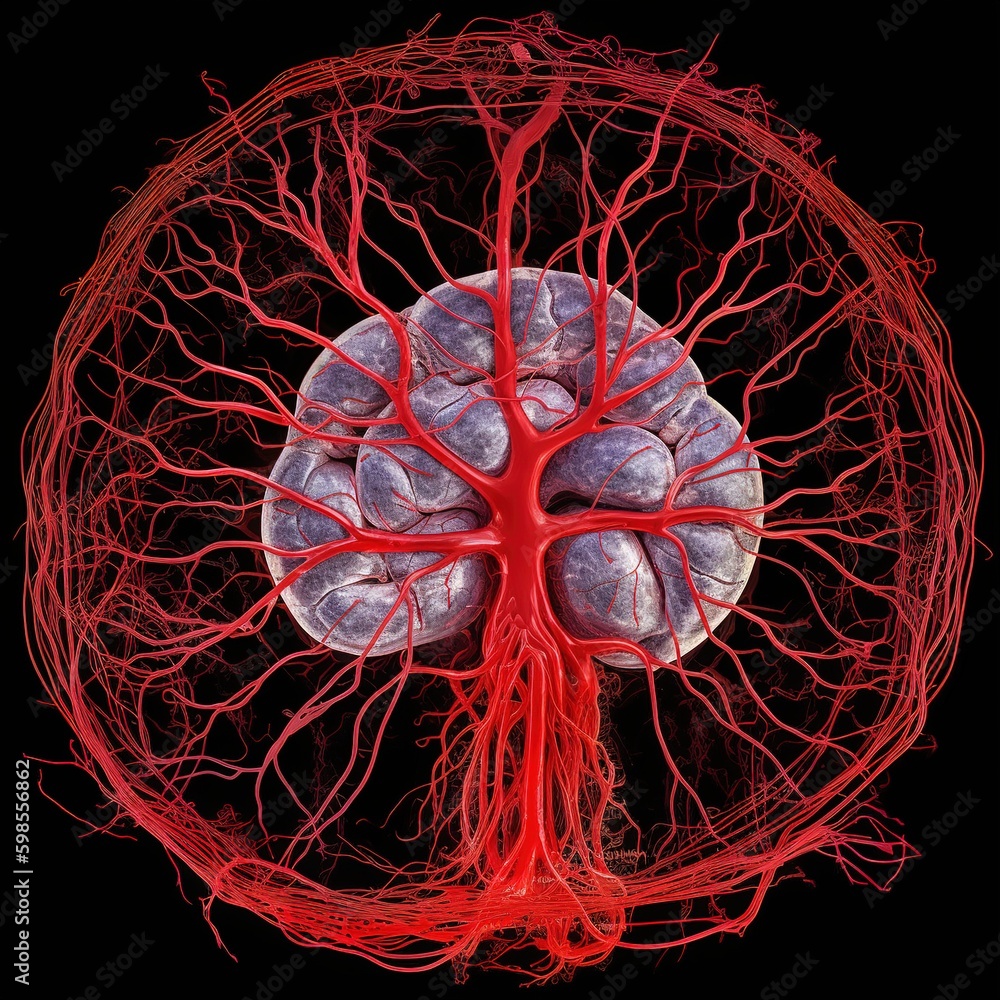 brain cerebral angiography, circle of willis, blood circulation of ...