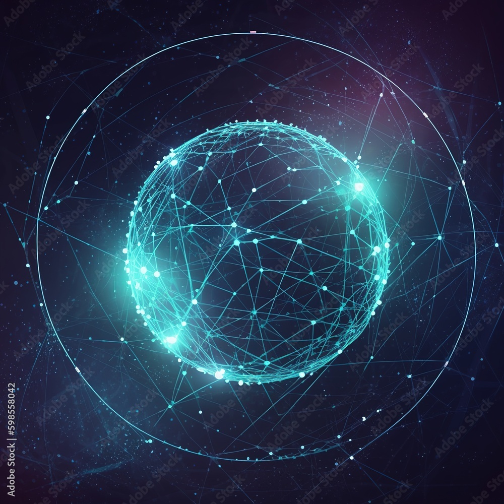 Earth with space, Connection lines around Earth globe, futuristic ...