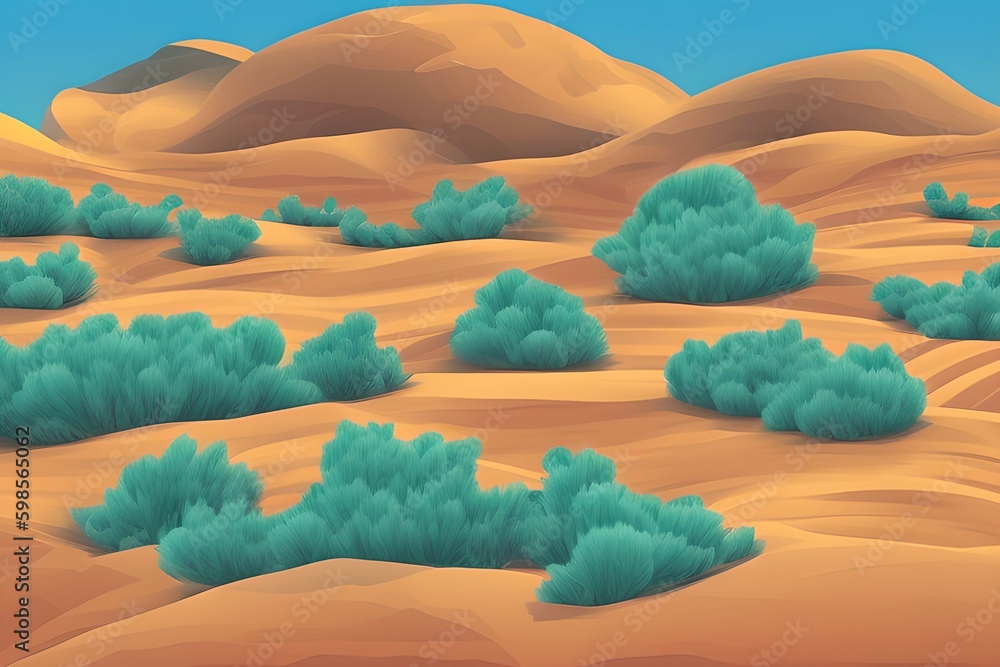 Beautiful Desert Sand in Bright Daylight on a Summer Day. 2d Animation ...