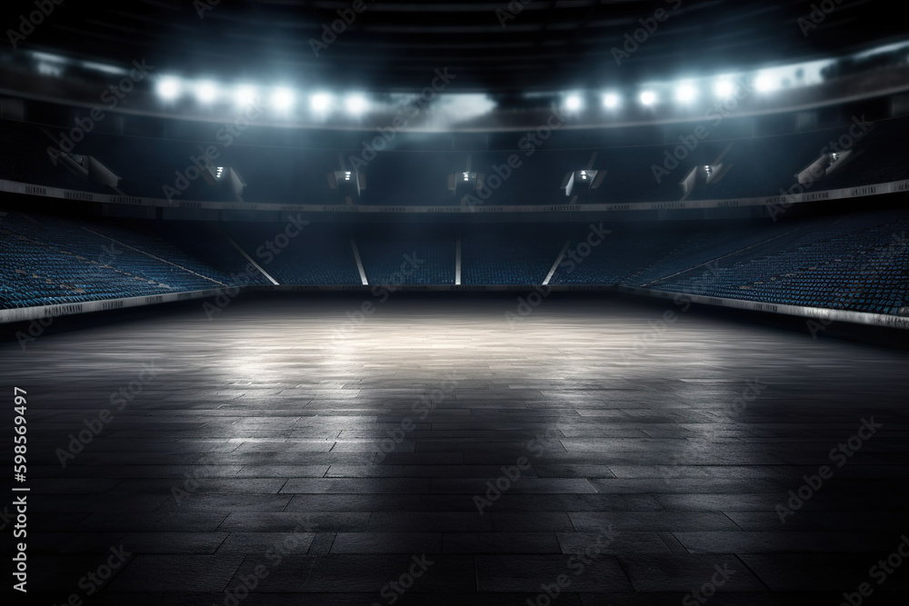 Stadium with lights background for display Generative AI Stock ...