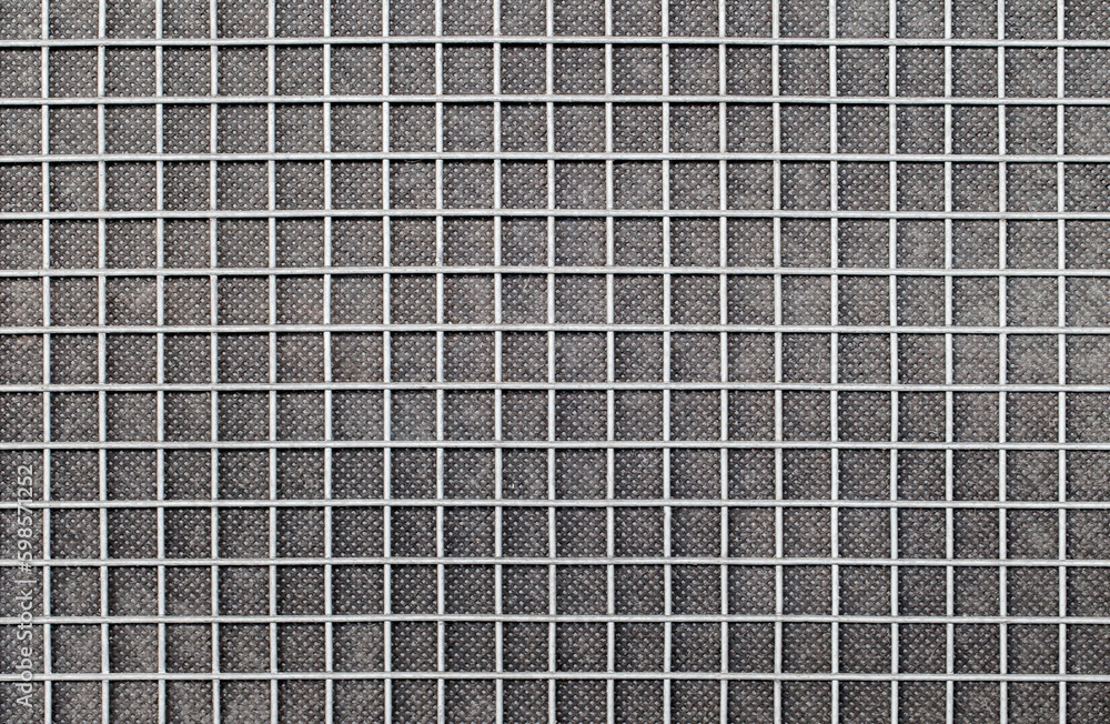 Background, air intake with metal mesh and black filter paper, uniform ...
