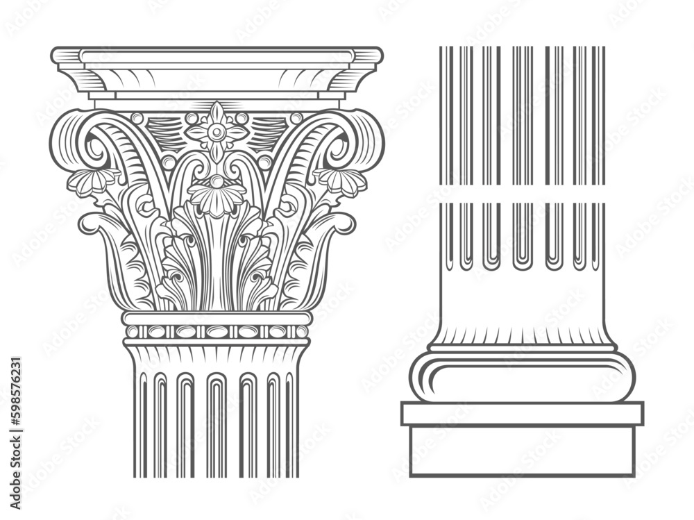 Corinthian Column Drawing Head Of A Corinthian Column Gallery