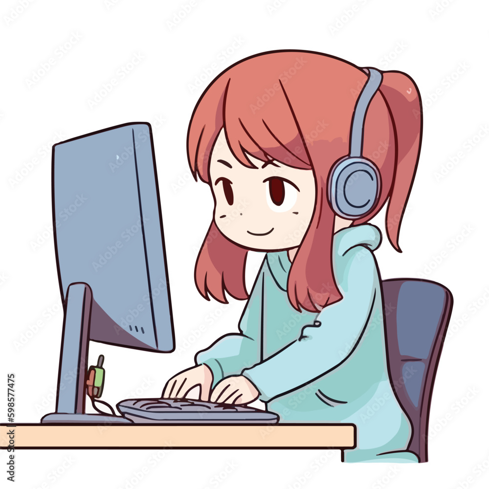 Using The Computer Cartoon