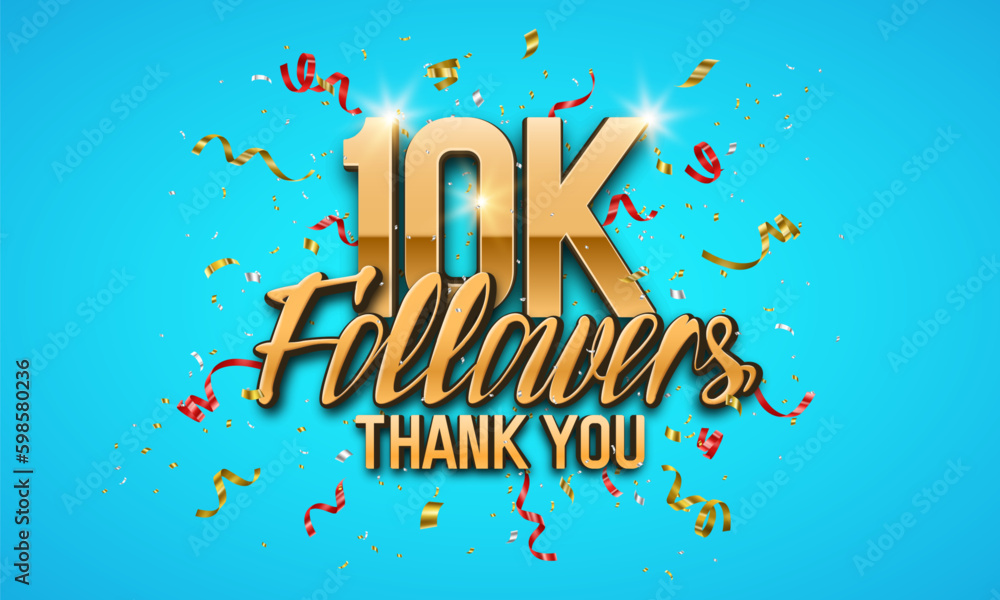 10000 followers. Poster for social network and followers. Vector ...