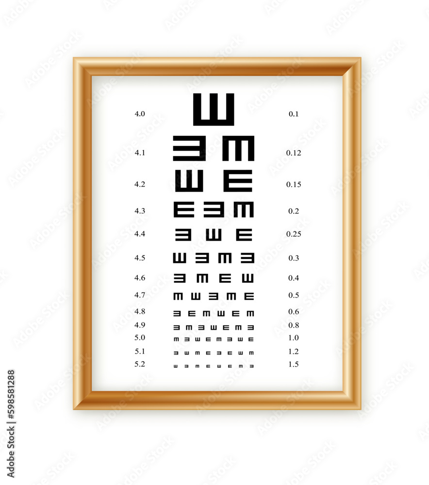 Eyes test charts with latin letters isolated on background. Art design ...