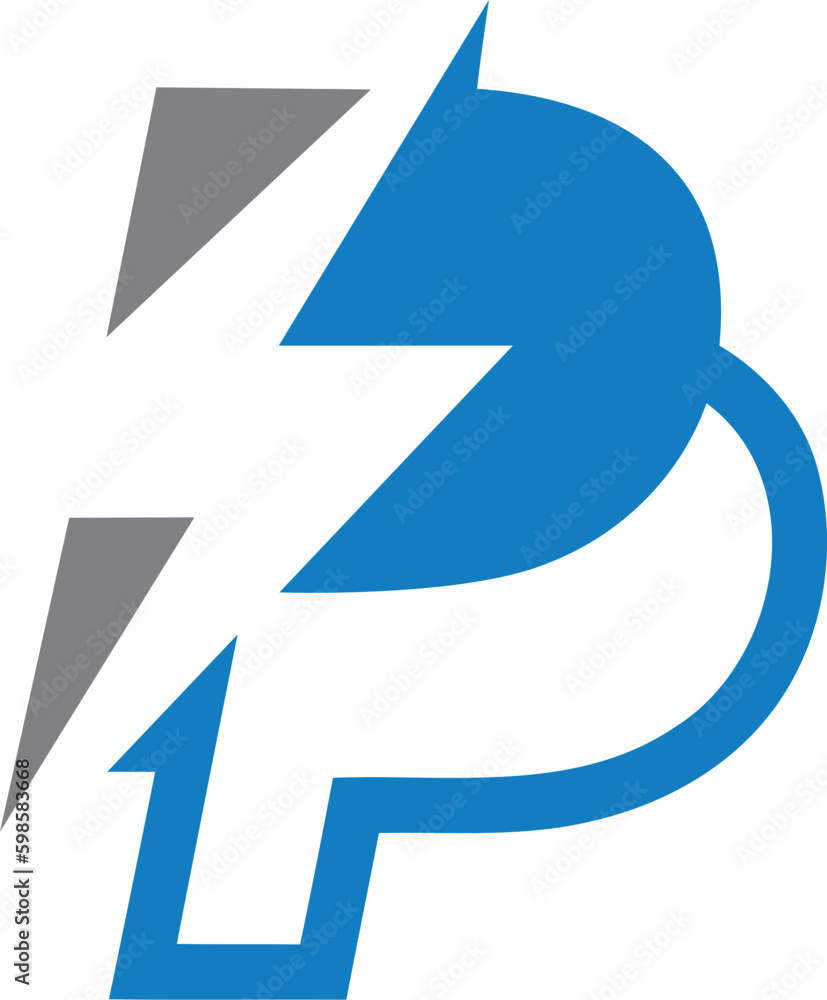 PP Letter Logo Design With Lighting Thunder Bolt. electric power vector ...