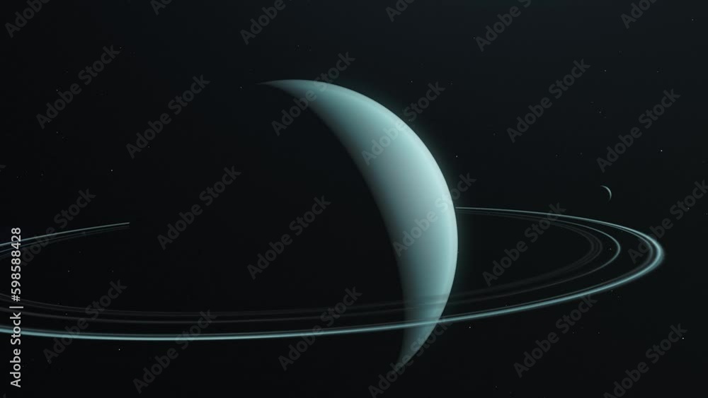 Uranus Planet in Outer-space in the Solar System - Zoom out, Orbit ...