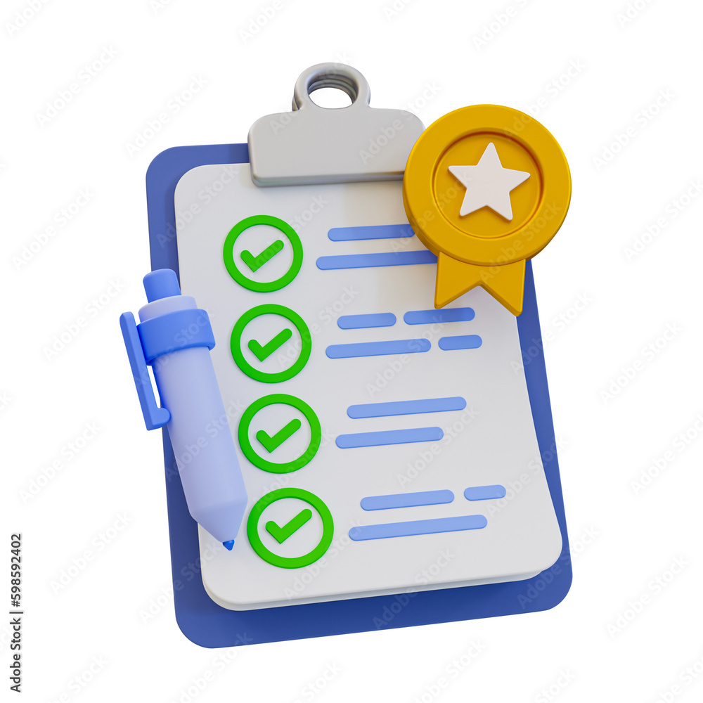 3d minimal to-do list. goal achievement concept. mission accomplishment ...