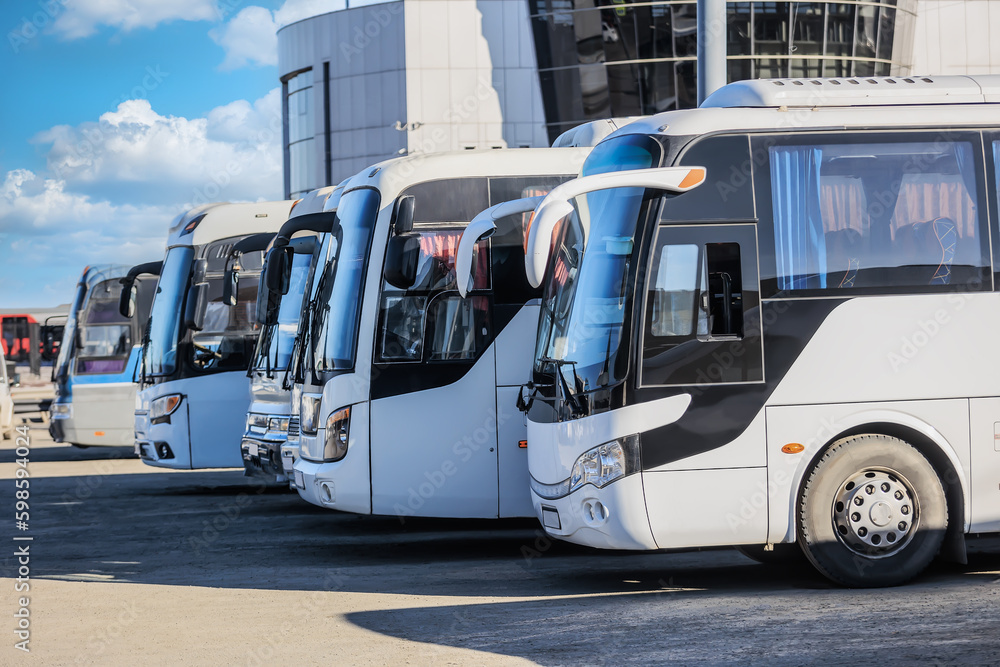 Buses in the Parking lot at the Bus Station Stock Photo | Adobe Stock