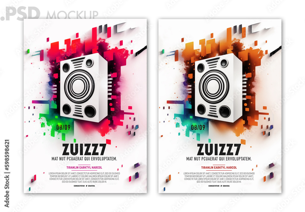 Music party loudspeaker flyer or poster design with generative ai ...