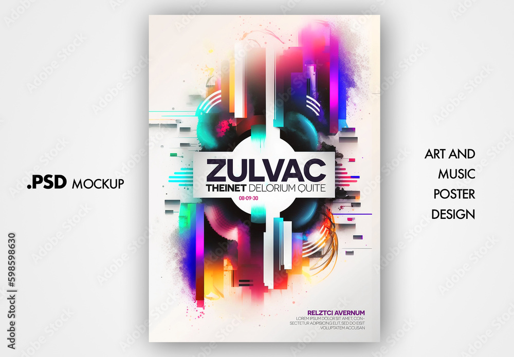 Music or art flyer or poster design with generative ai background Stock ...