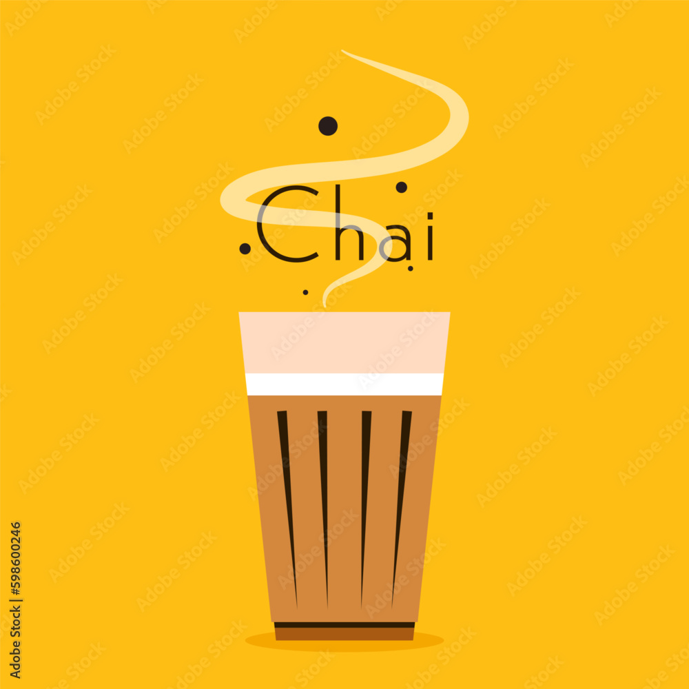 Indian hot drink vector. Indian chai icon. Chai is Indian drink. Kerala ...