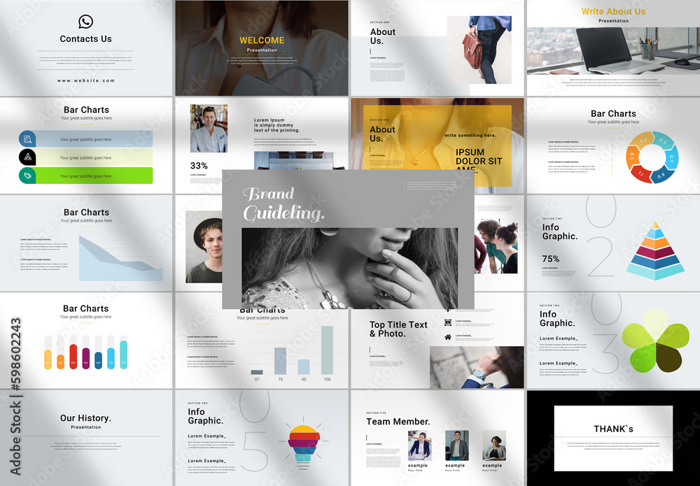 Clean Brand Guidelines Template Stock Template | Adobe Stock