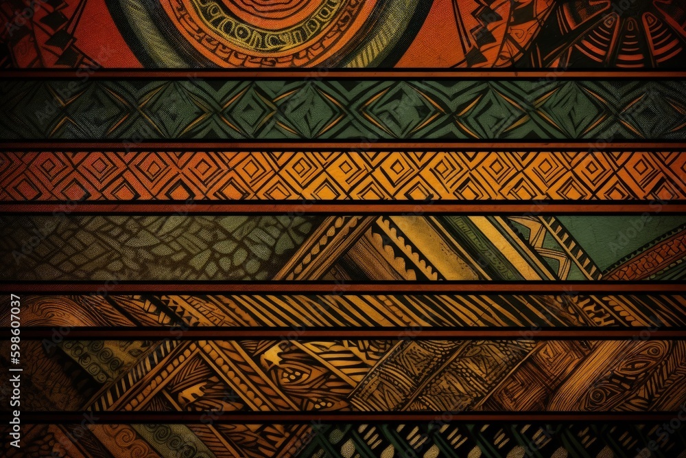 Patterned background with African patterns, African colors, culture ...