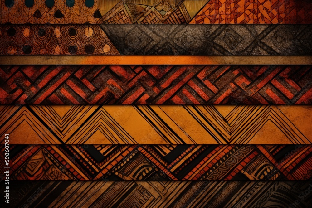 Patterned background with African patterns, African colors, culture ...