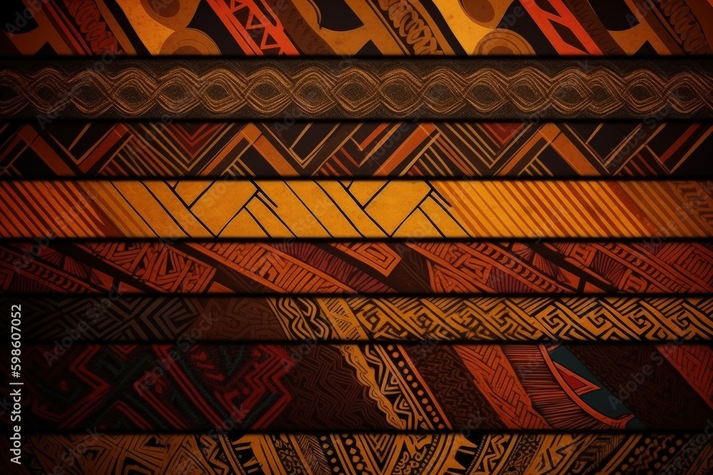 Patterned background with African patterns, African colors, culture ...