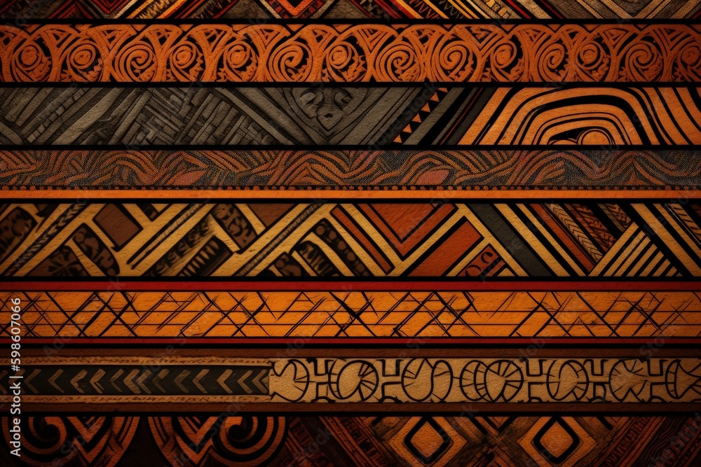 Patterned background with African patterns, African colors, culture ...