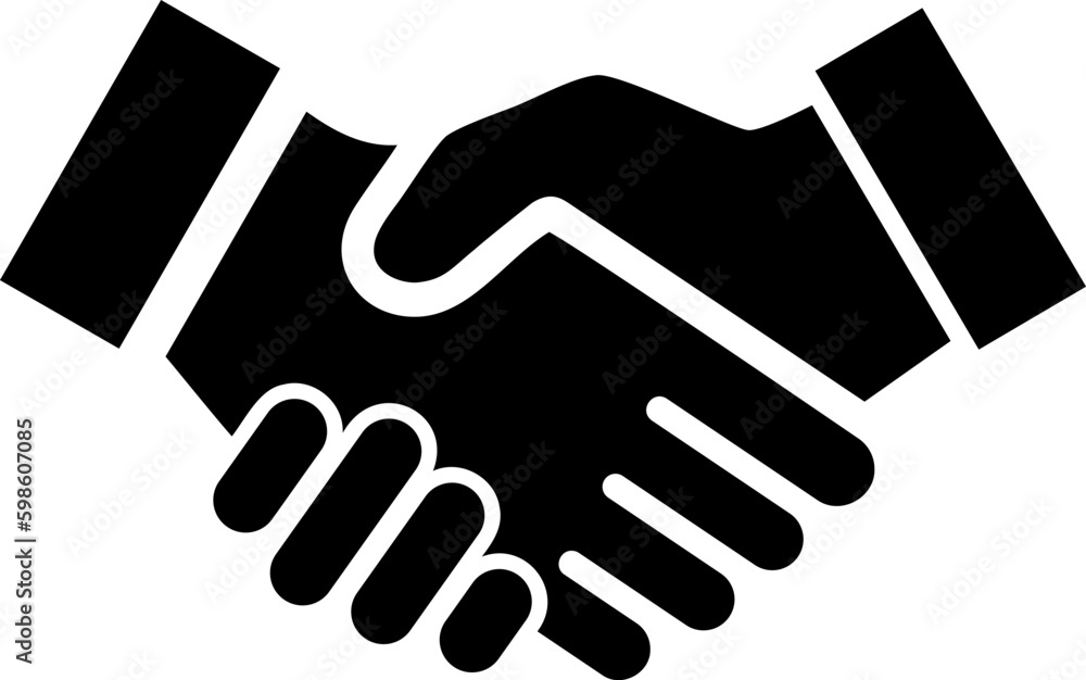 The icon of handshake of two hands as concept of trust, commitment and ...
