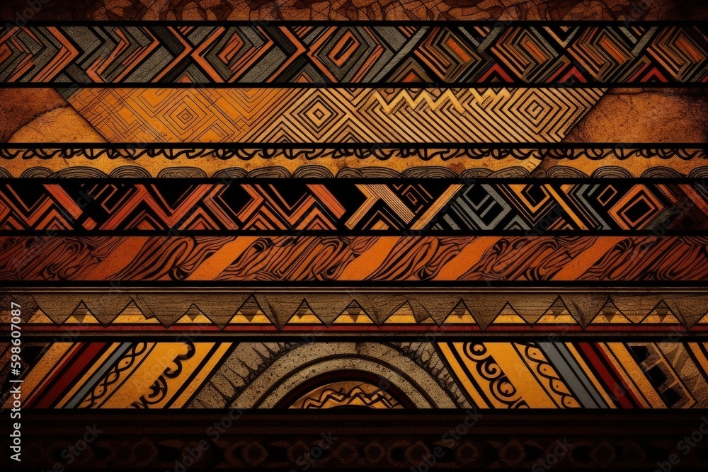 Patterned background with African patterns, African colors, culture ...