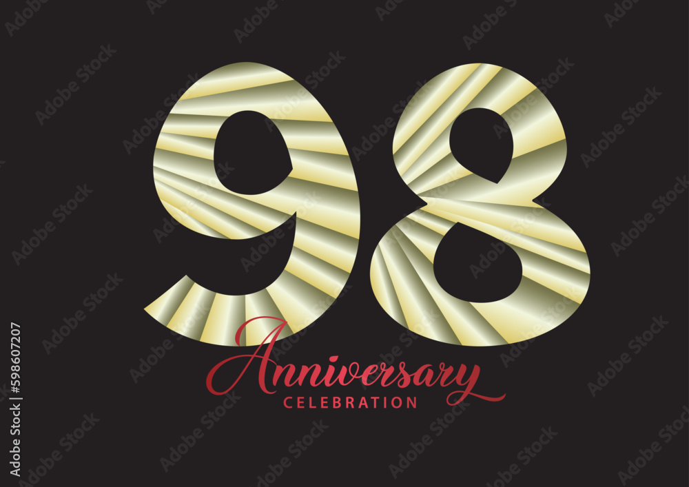 98 year anniversary celebration logotype vector, 98 number design, 98th ...