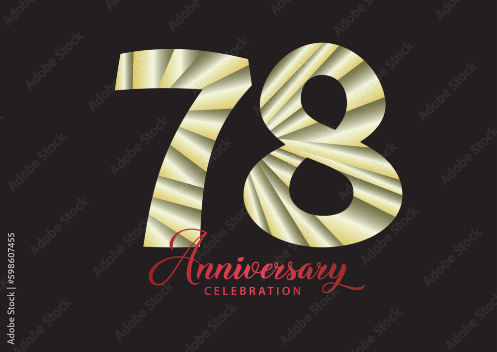 78 year anniversary celebration logotype vector, 78 number design, 78th ...