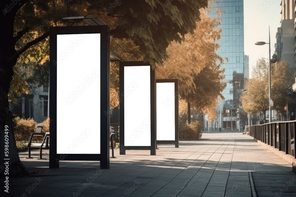 panneau publicitaire pour maquette de présentation de publicité dans un ...