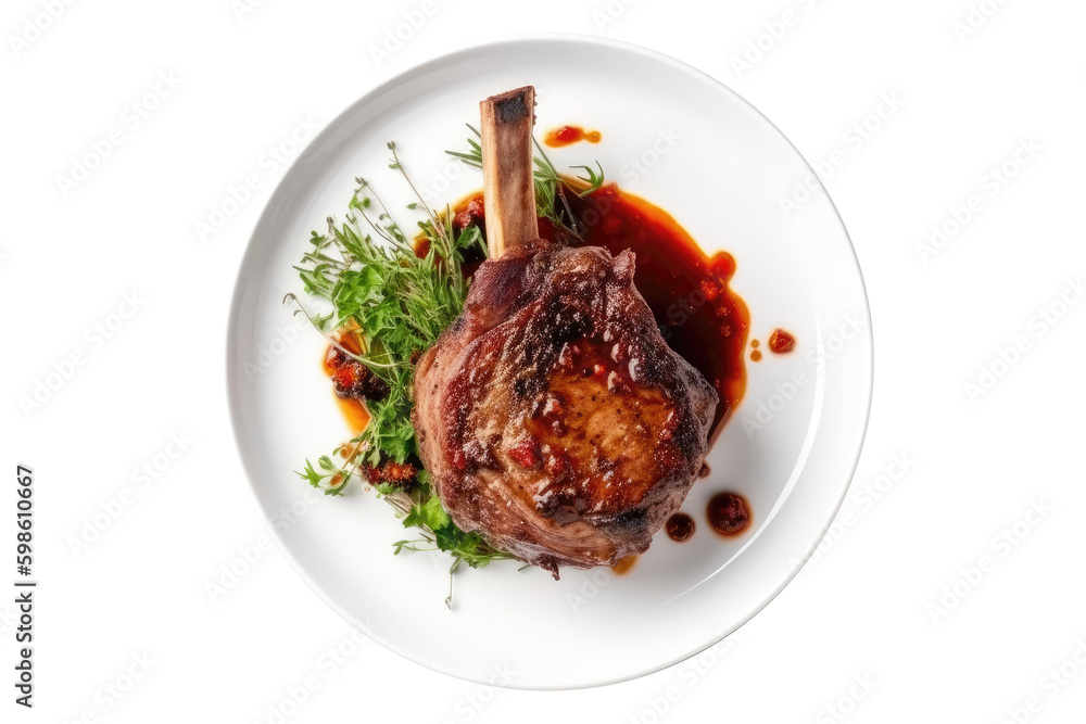 Cabrito On A White Plate. On An Isolated Transparent Background, Png ...