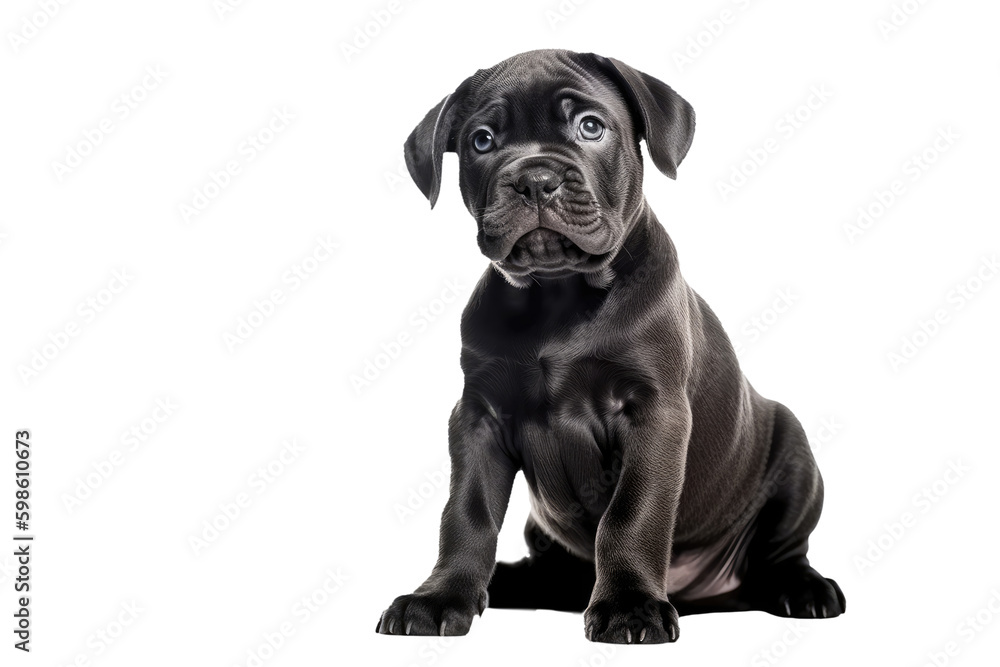Cane Corso Dog Puppy On White Background, Full Body. On An Isolated ...