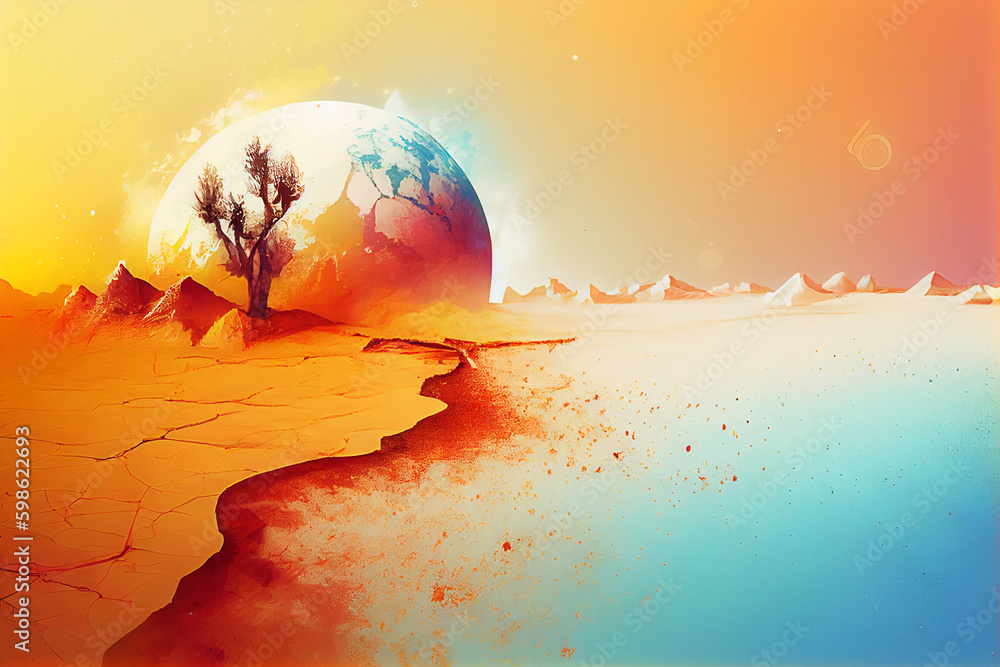 Concept Art of Global Warming Illustration Created with Generative AI ...