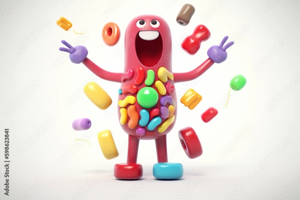 Stomach. Cute cartoon healthy human anatomy internal organ character ...
