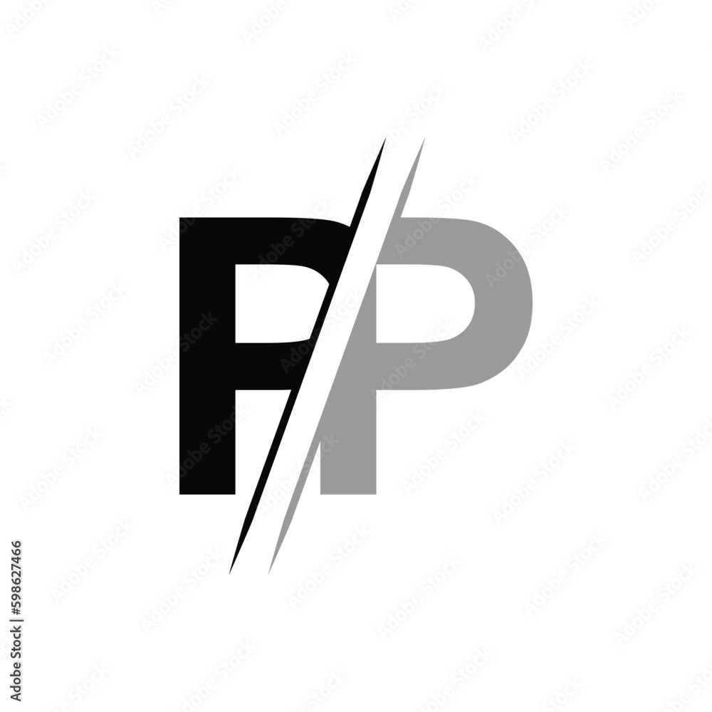 PP letter logo design template elements. PP letter vector logo. Stock ...