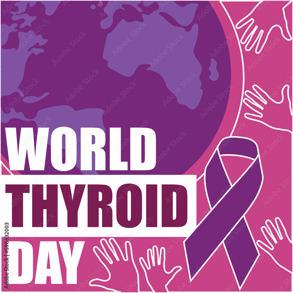 World Thyroid Day vector banner design with planet earth globe icon ...