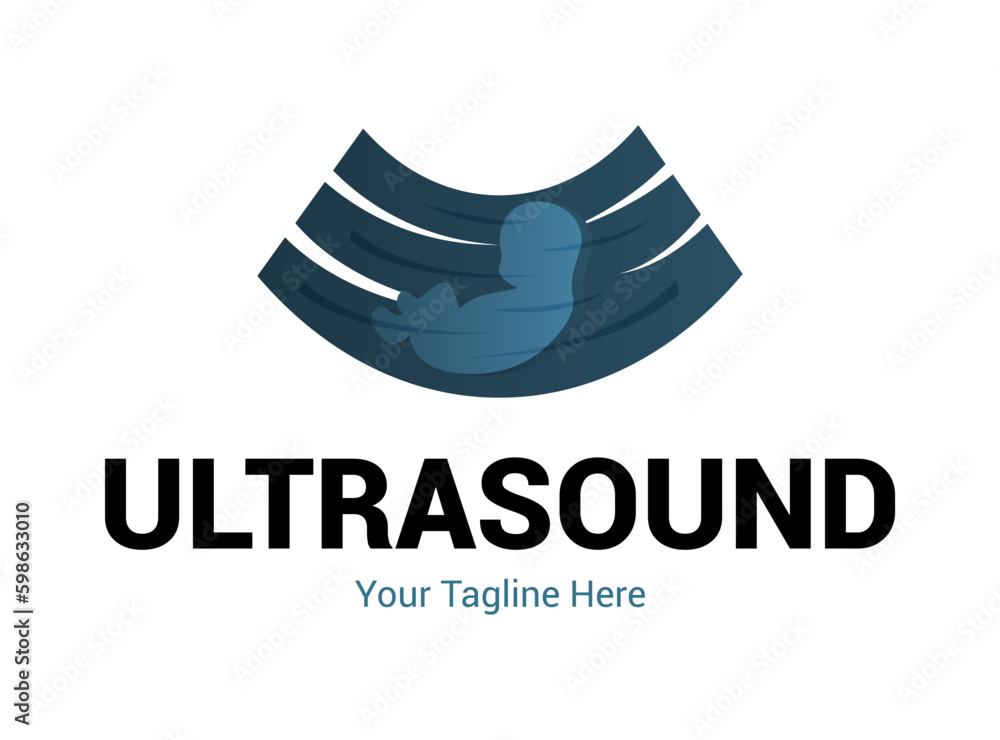 Ultrasound diagnostics logo. Medical research, gynecology clinic ...