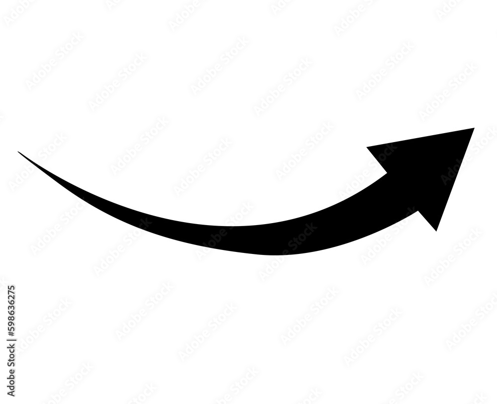 Black curved graph arrow icon png file type flat style icon for your ...