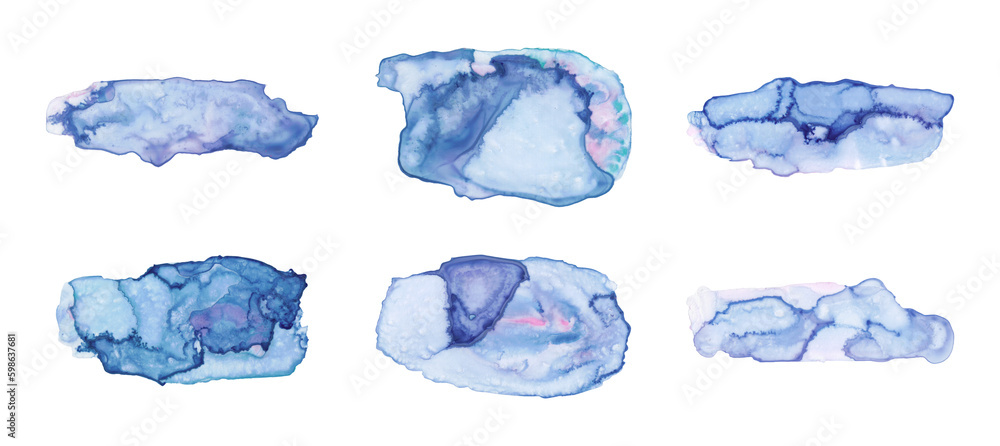 splashes of paint, brush strokes, swatches on transparent background ...