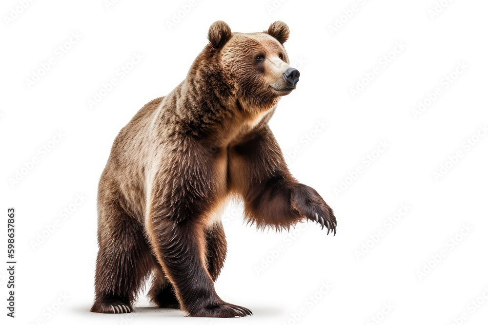 Powerful Majestic Bear Pose. Impressive picture of a big brown bear ...