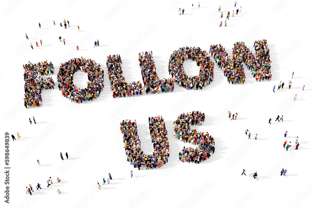 Large and diverse group of people gathered together in the shape of ...