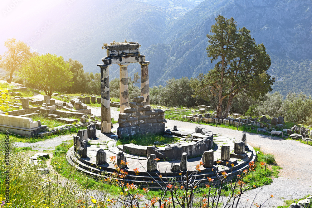 The Tholos of Delphi, a circular temple and one of the ancient ...