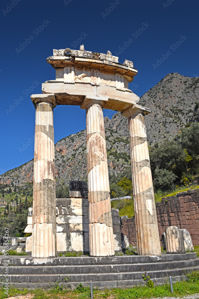 The Tholos of Delphi, a circular temple and one of the ancient ...