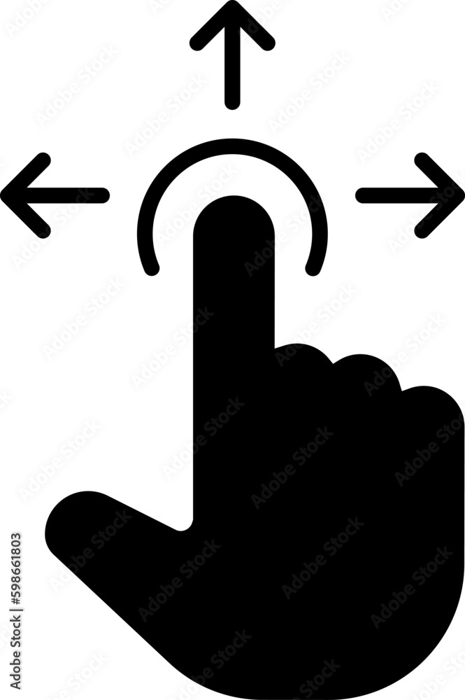 Hand Mouse Pointer Pictogram on Transparent Background. Finger Web Click Pointer Line and ...