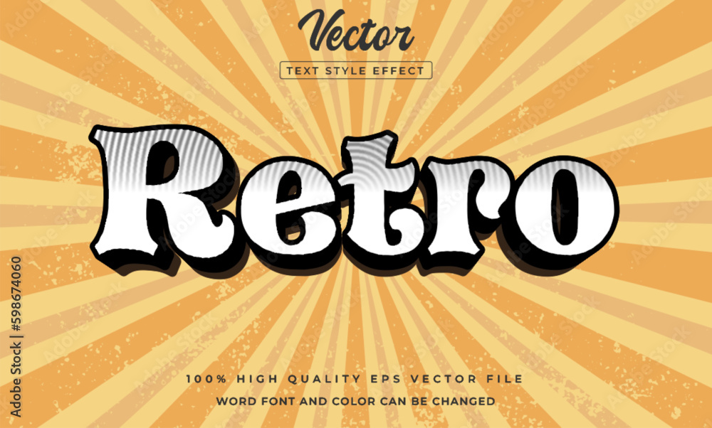 vector retro text effect with 3d style Stock Vector | Adobe Stock