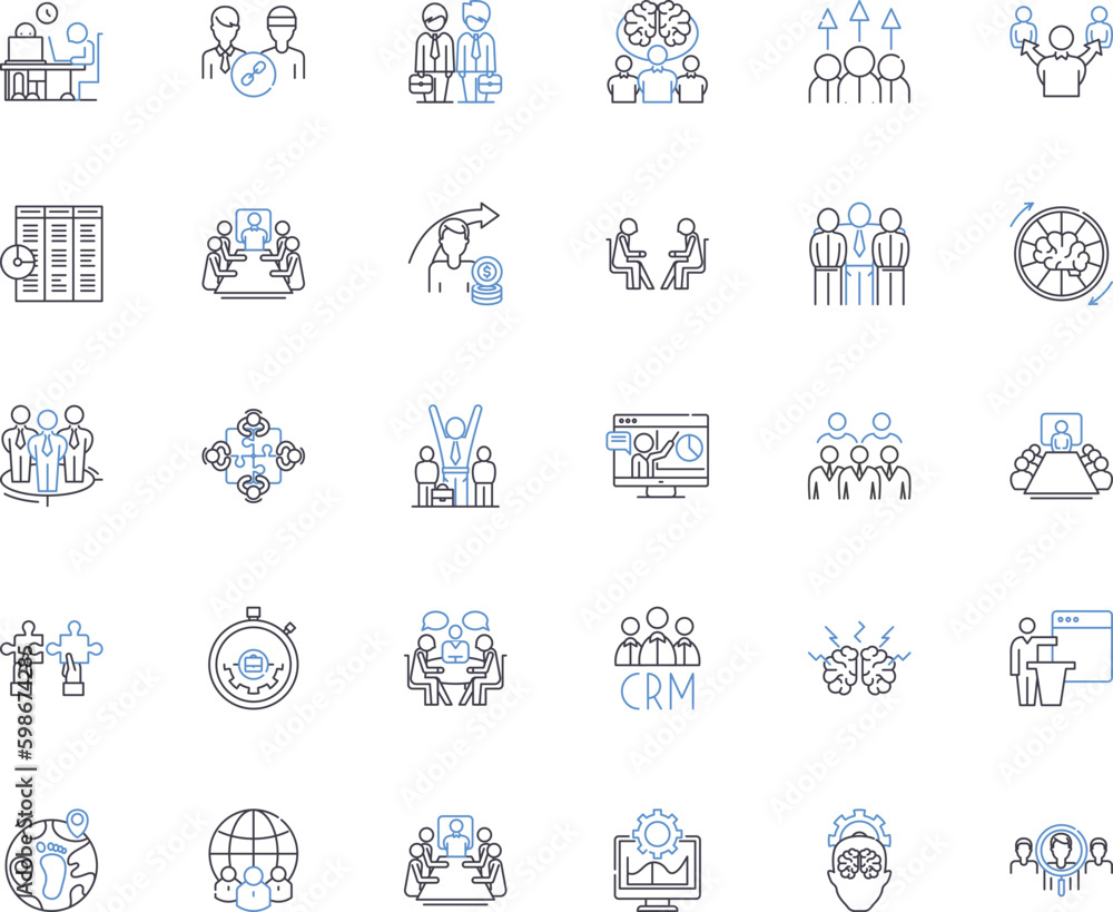 Project training line icons collection. Learning, Skill-building ...