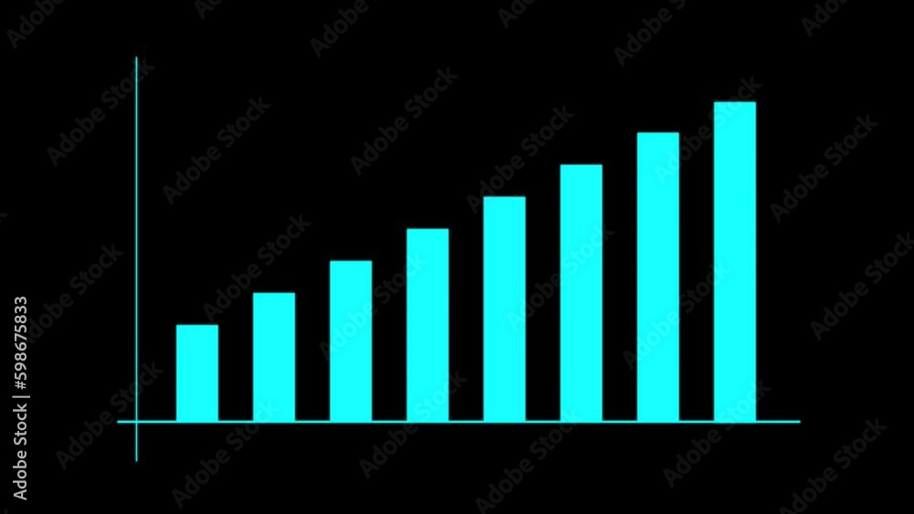 Animated Footage of Statistics Bars and Columns Growth. Depicting ...