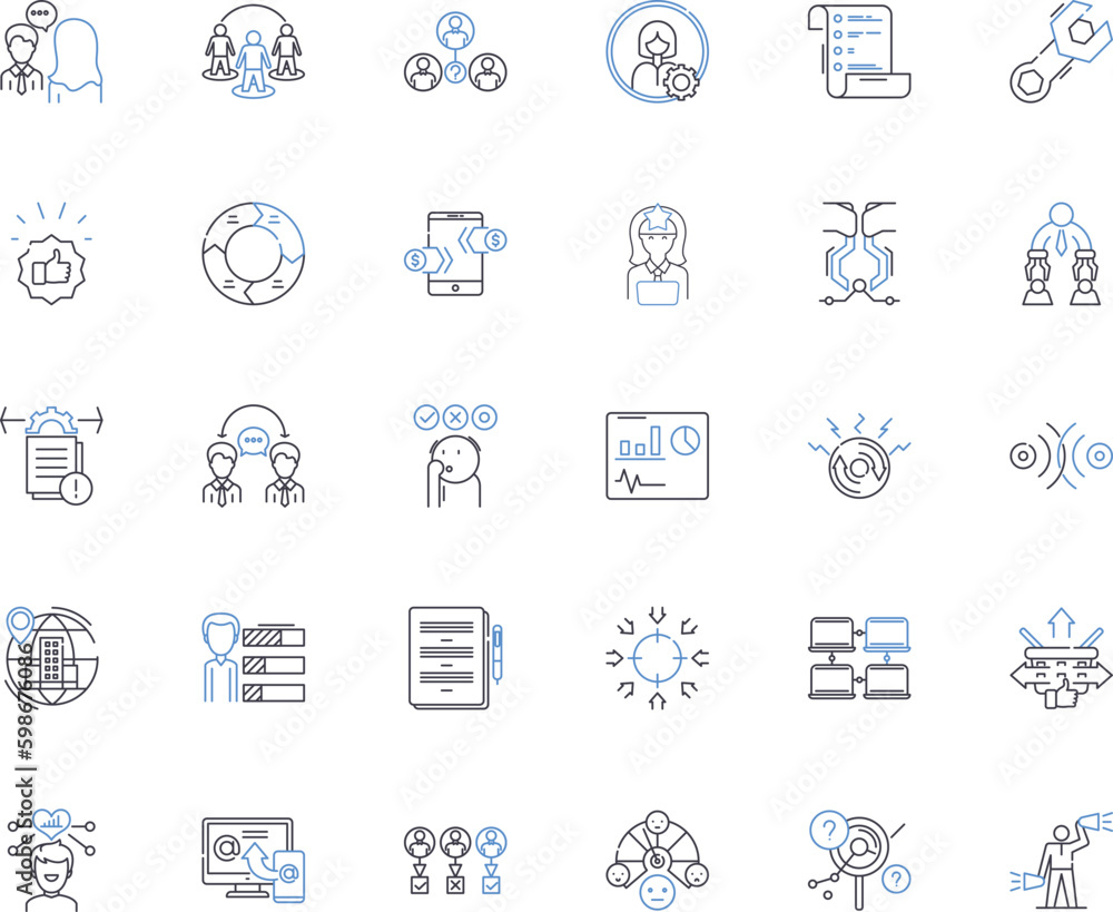 Mutual respect line icons collection. Collaboration, Trust, Equality ...