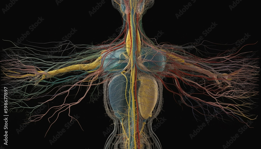 Human anatomy illustration Inside of human brain generated by AI Stock ...