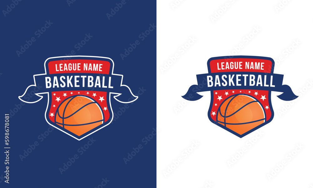 Basket Ball League logo design, Modern basketball logo design Stock ...