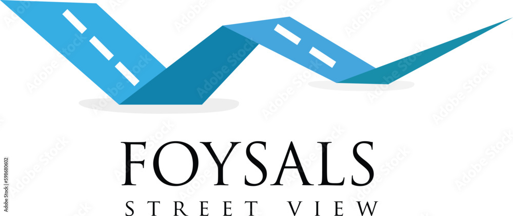 Curved paved road logo . Illustration graphic design, road construction ...