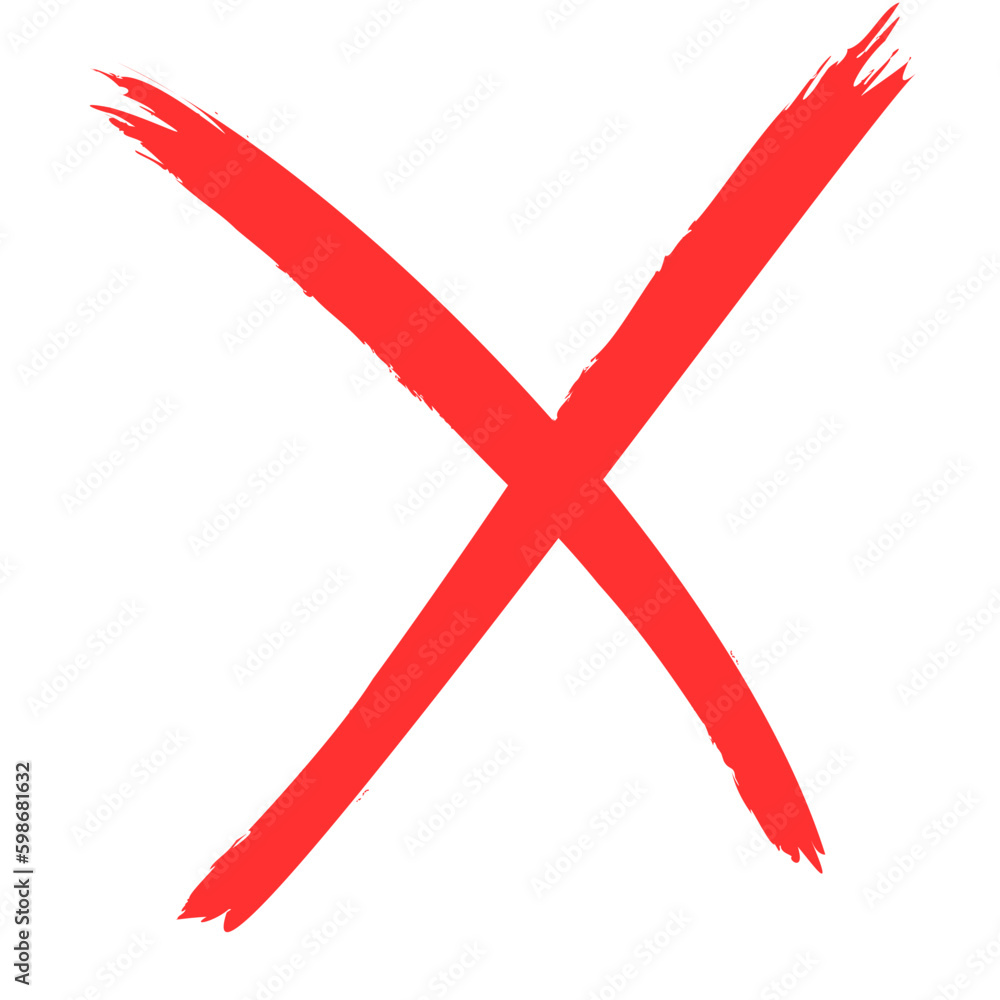red x cross mark X red cross icon vector isolated on white background ...