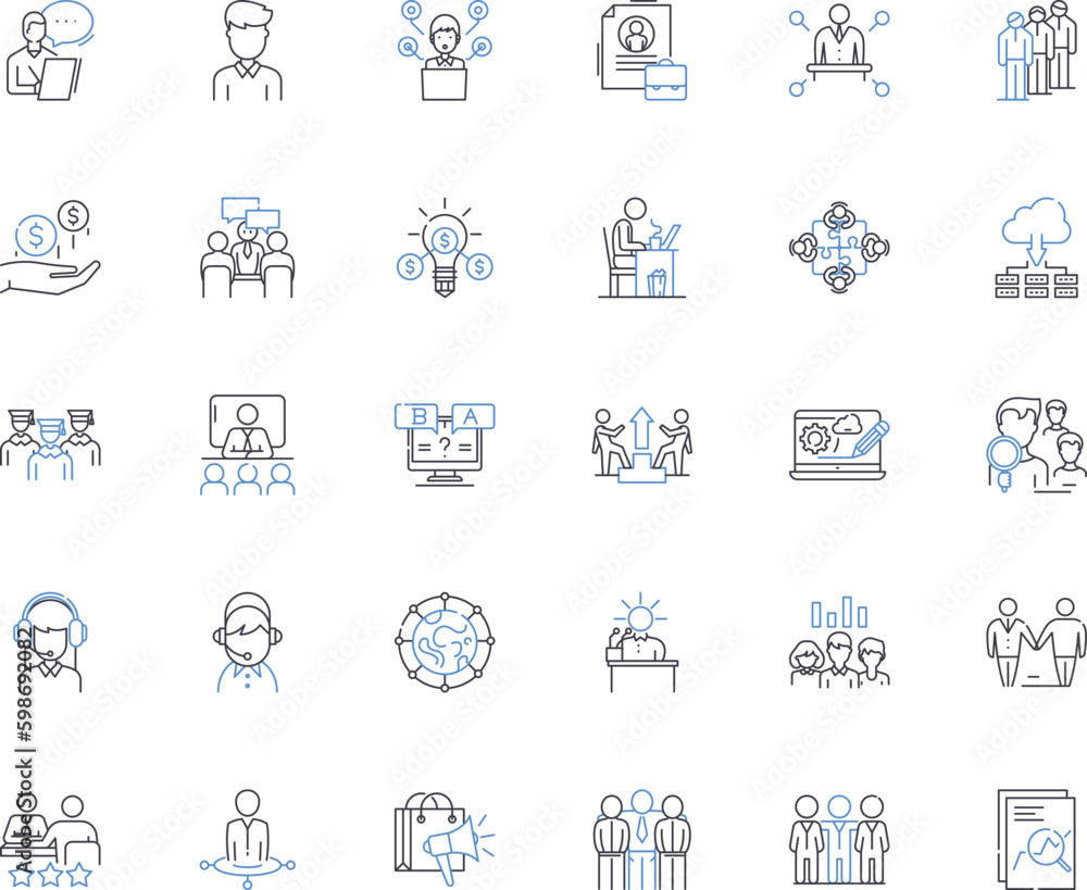 Advertising agency line icons collection. Creativity, Marketing ...